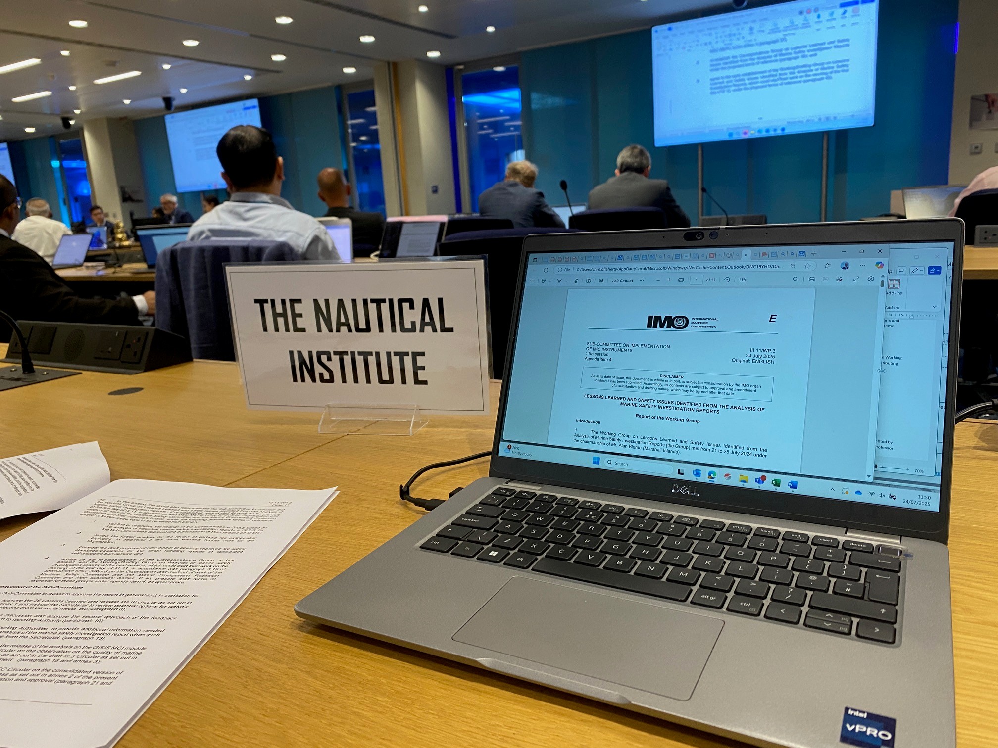Casualties, fatigue and port state control at the IMO